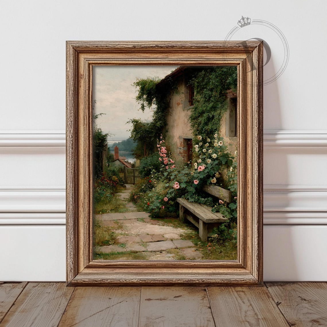 Modroom Cottage Garden Path Art, Summer, Floral Country Lane Print ...