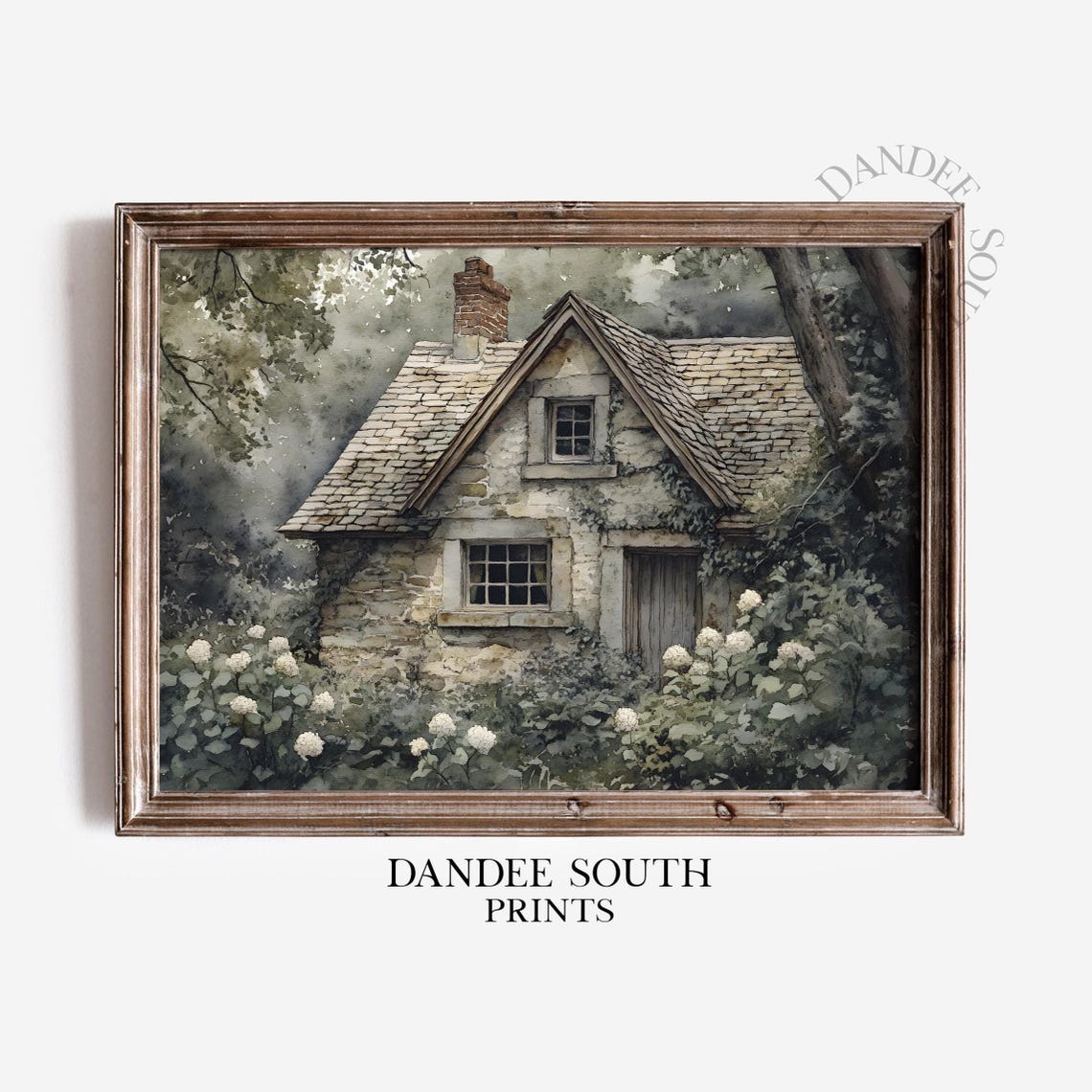 Modroom Cottage Garden Poster, Rustic Floral Landscape Wall Art ...