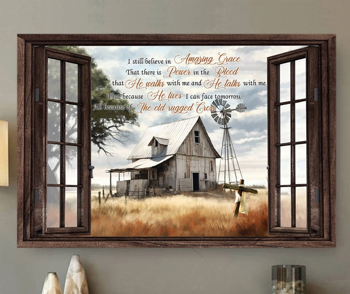 Modroom Country Jesus Poster, Inspirational Faith Wall Art, Rustic ...