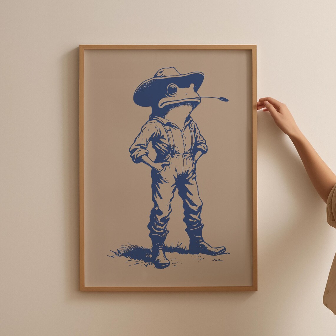Modroom Cowboy Frog Farmer Poster, Cute Toad Poster, Southwest Desert ...