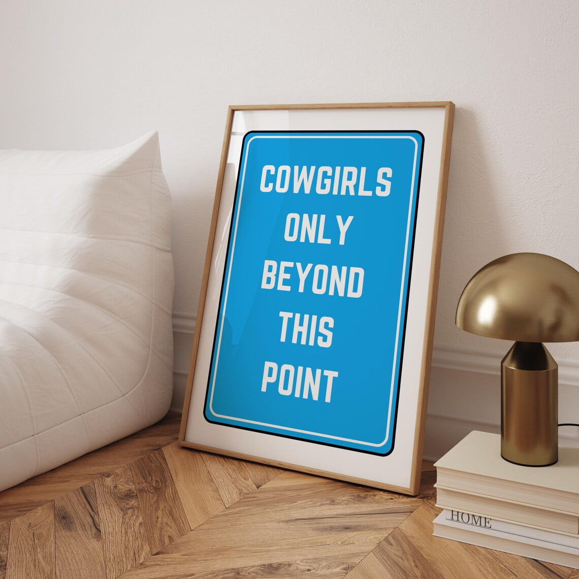 Modroom Cowgirls Only Beyond This Point Print Trendy Blue Cowgirl Decor ...