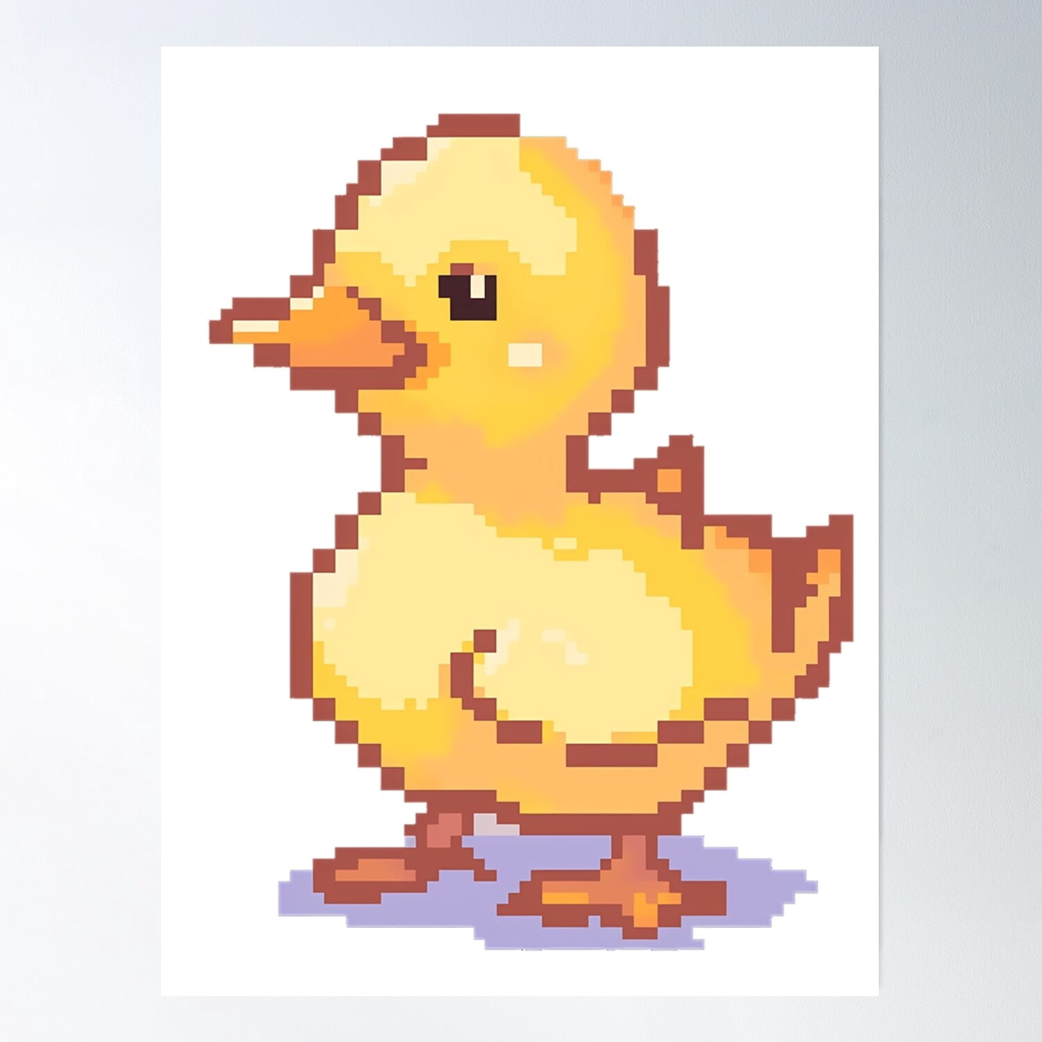 Modroom Cute Duck Pixel Art- Retro Vibe Poster Wall Art, Modern Wall ...