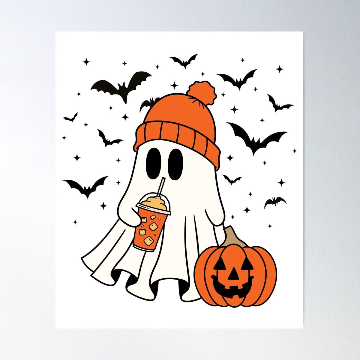 Modroom Cute Ghost, Cute Spooky Coffee Poster, Modern Decor, 16x16 ...
