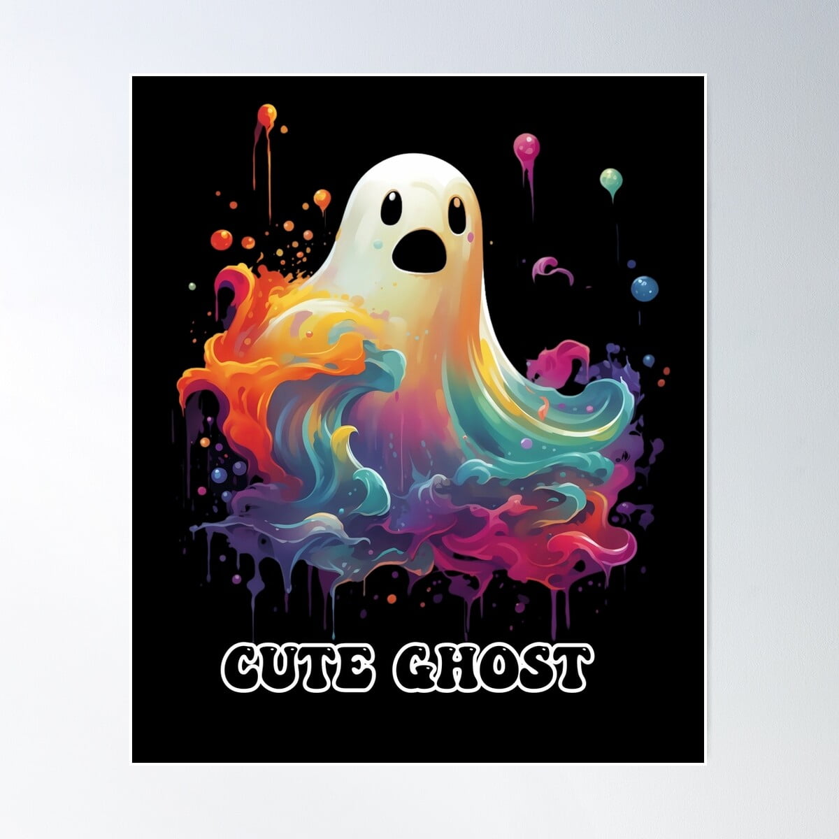 Modroom Cute Ghost Poster, Modern Decor, 8x12 UNFRAMED - Walmart.com