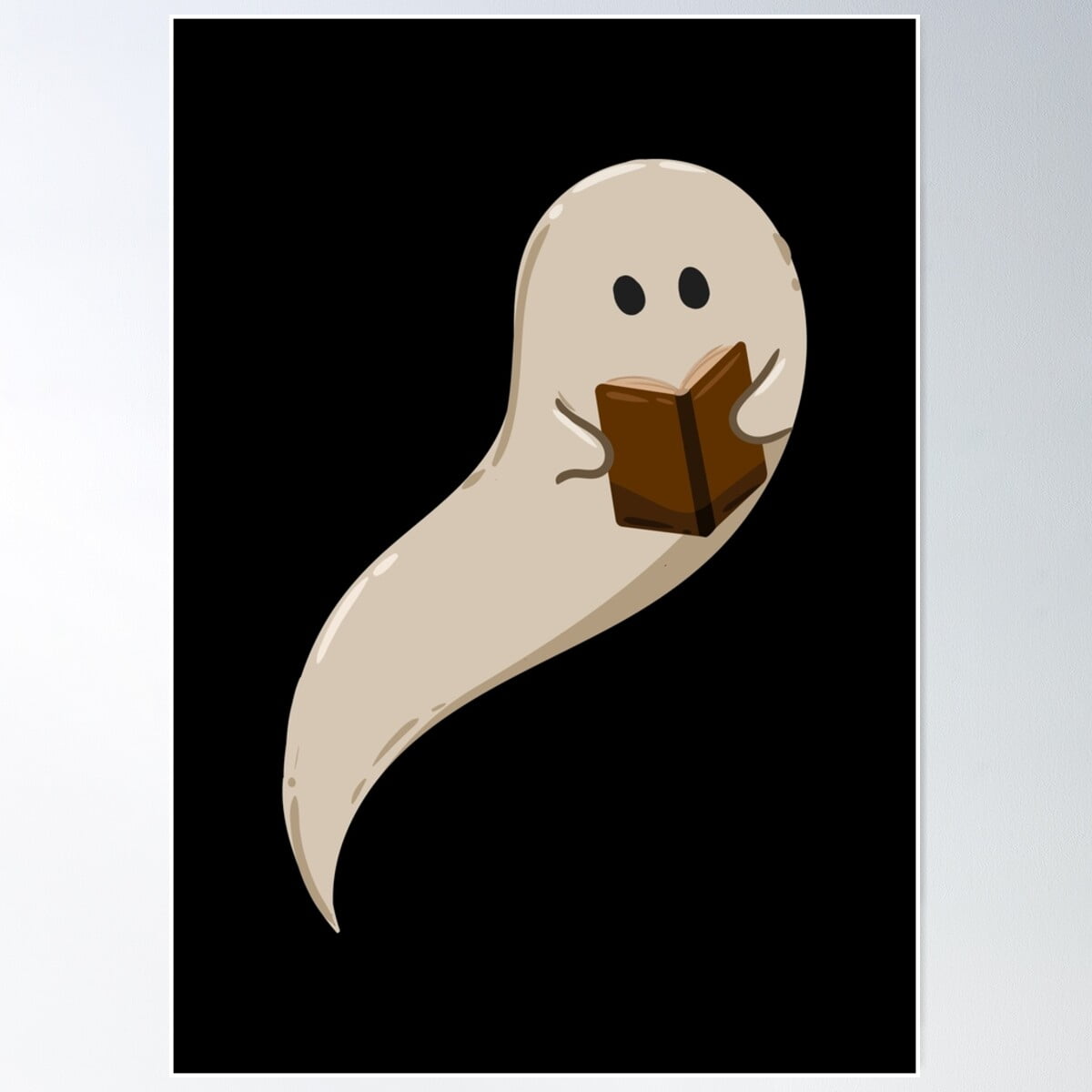 Modroom Cute Ghost Reading Book Poster, Modern Decor, 8x12 UNFRAMED ...
