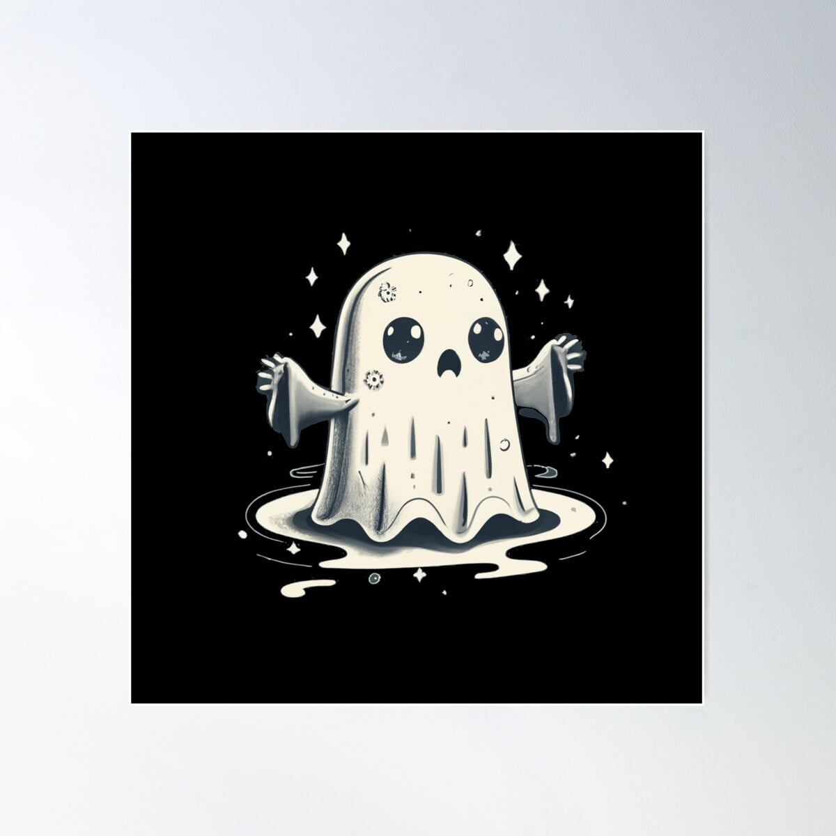 Modroom Cute Pastel Ghost Poster - Adorable Kawaii Style Wall Art With ...