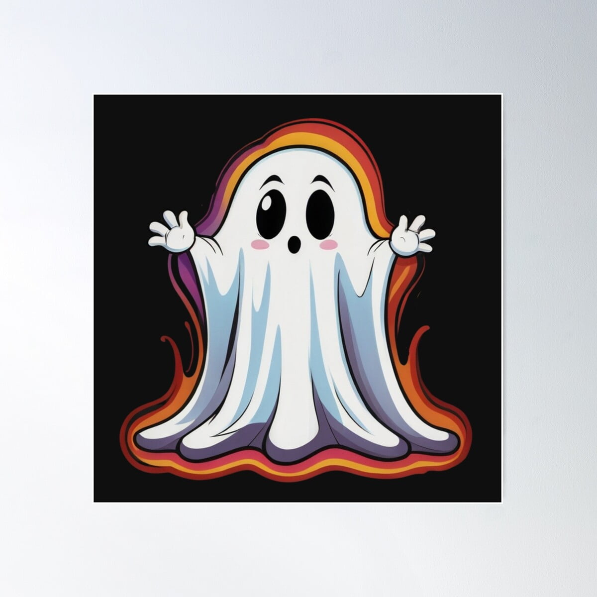 Modroom Cute Scary Ghost Poster, Modern Decor, 16x16 UNFRAMED - Walmart.com