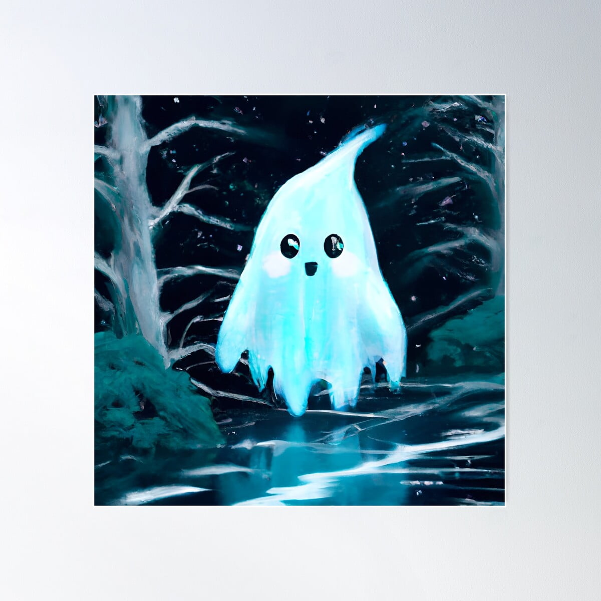 Modroom Cute Scary Ghost Poster, Modern Decor, 30x30 UNFRAMED - Walmart.com