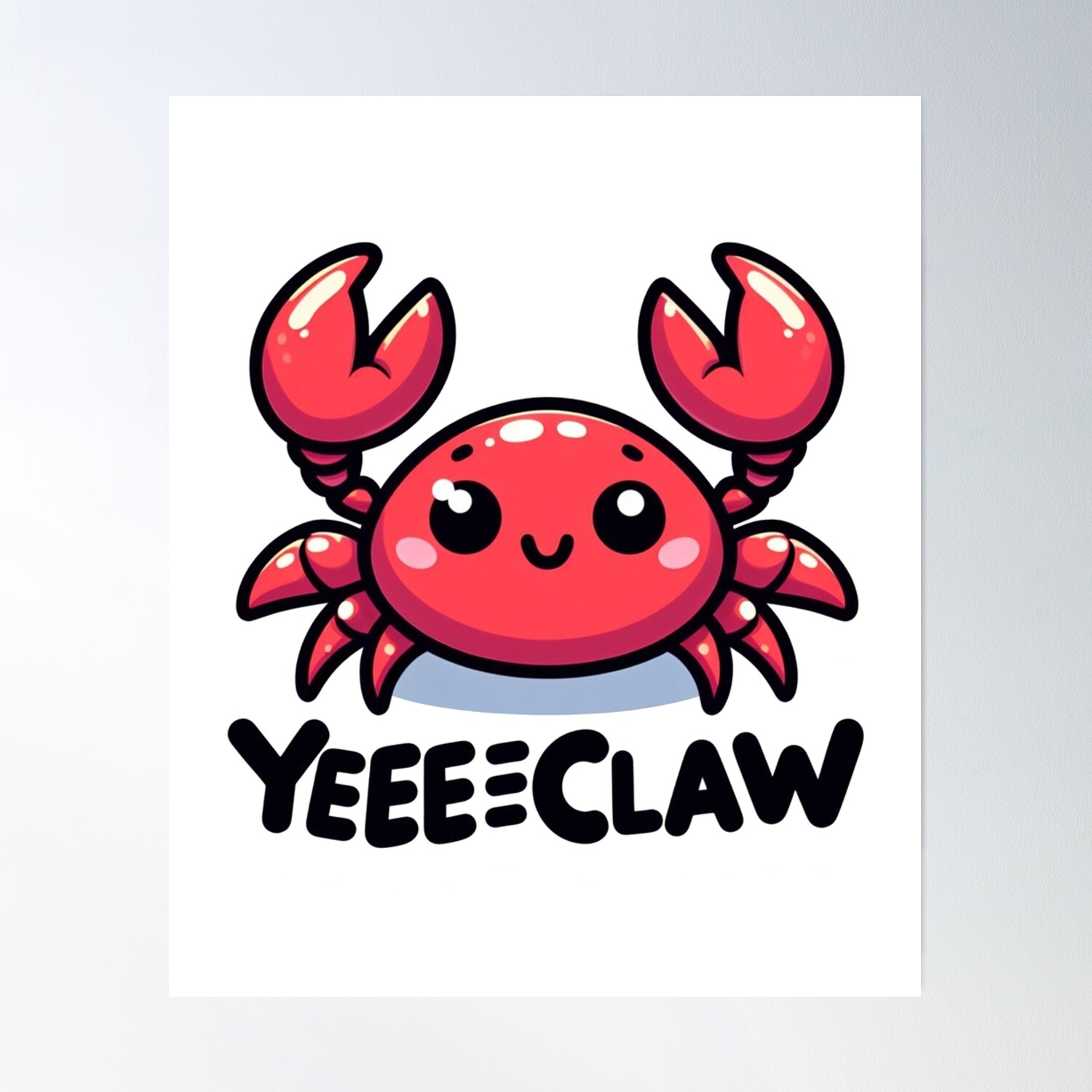 Modroom Cute Yee Claw Crab Poster Wall Art, Modern Wall Decor, 24x36 ...
