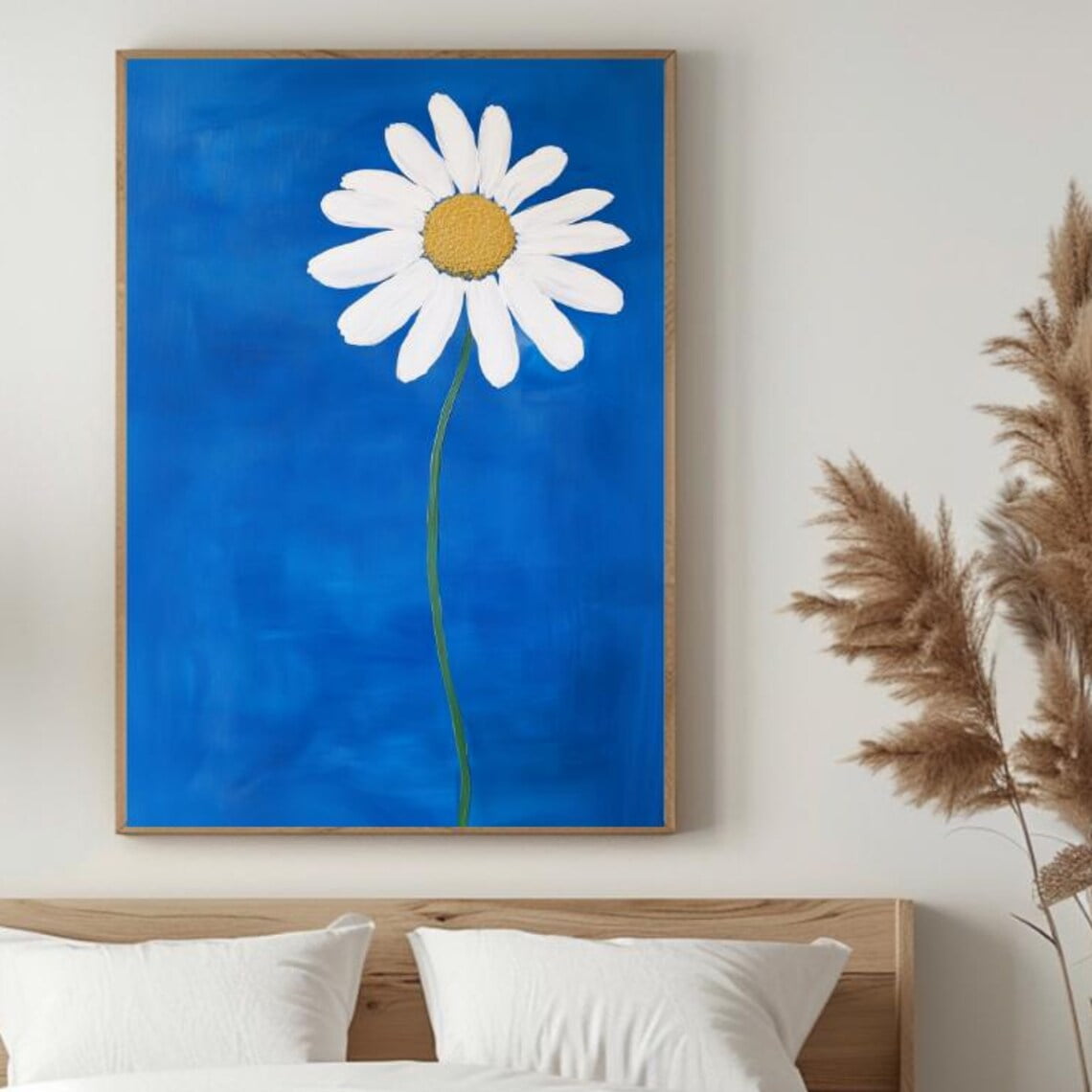 Modroom Daisy Art Print Daisy Painting, Spring Flower Minimal Bright ...