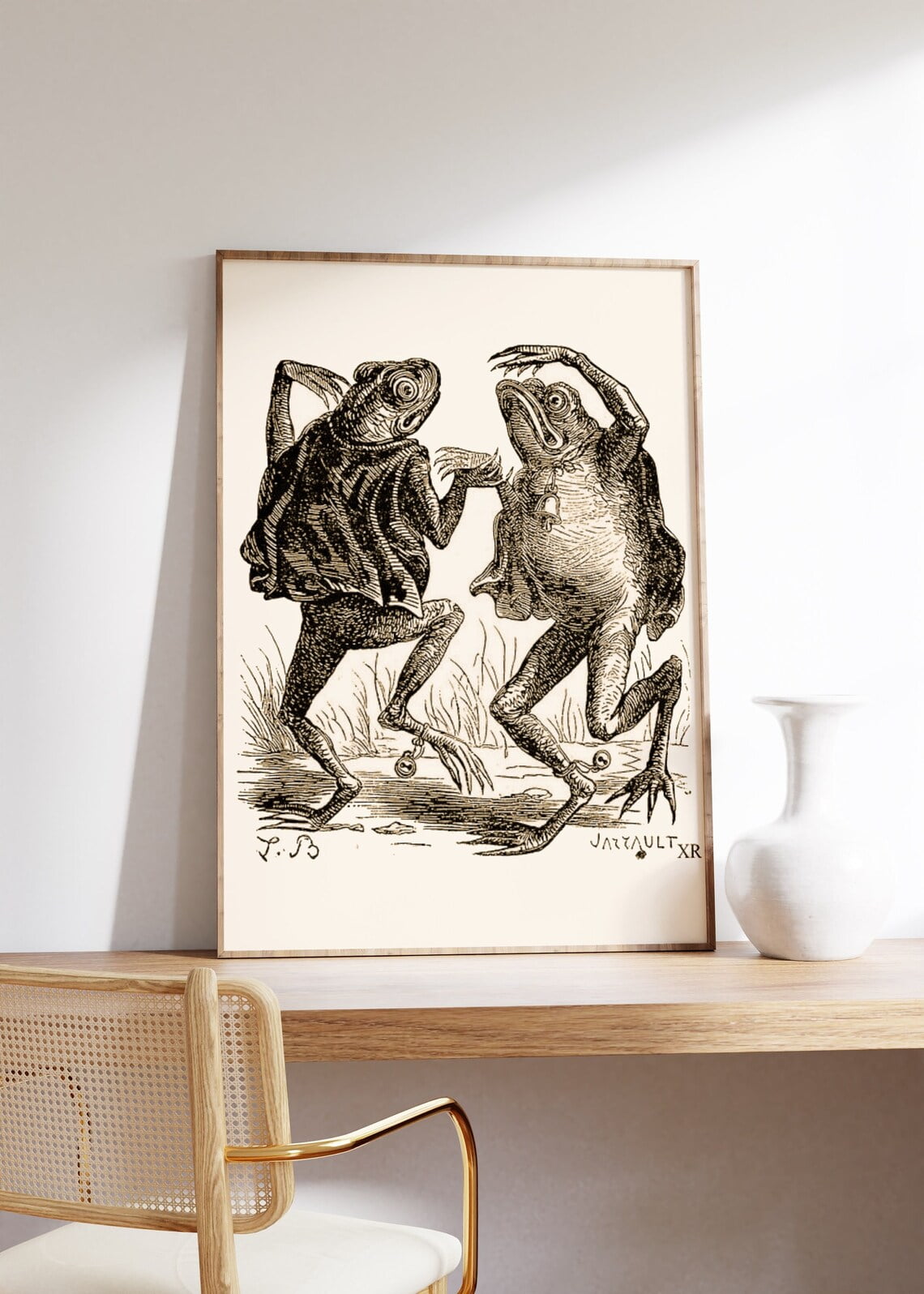 Modroom Dancing Frogs Poster, Vintage Animal Art Print, Retro Amphibian ...