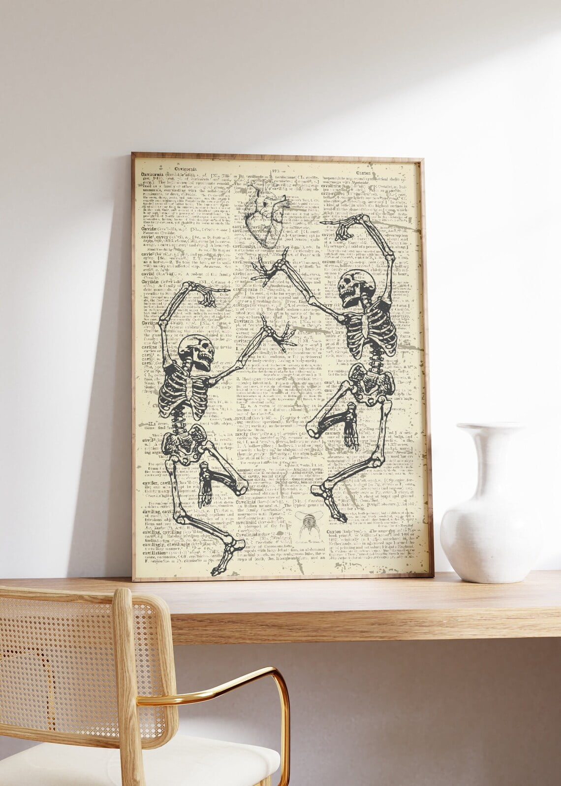 Modroom Dancing Skeletons Poster, Vintage Gothic Art Print, Retro ...