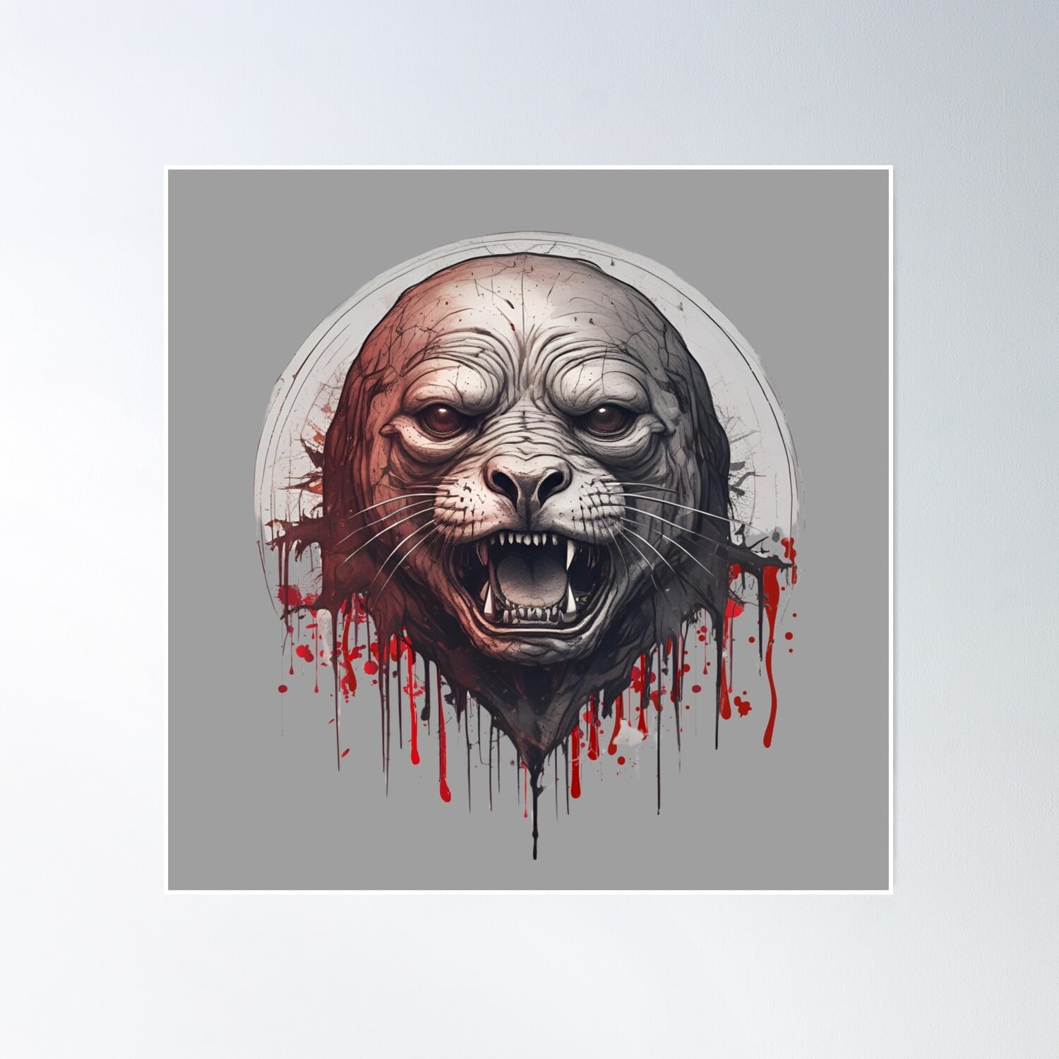 Modroom Dark Seal Poster Wall Art, Modern Wall Decor, 30x30 UNFRAMED ...