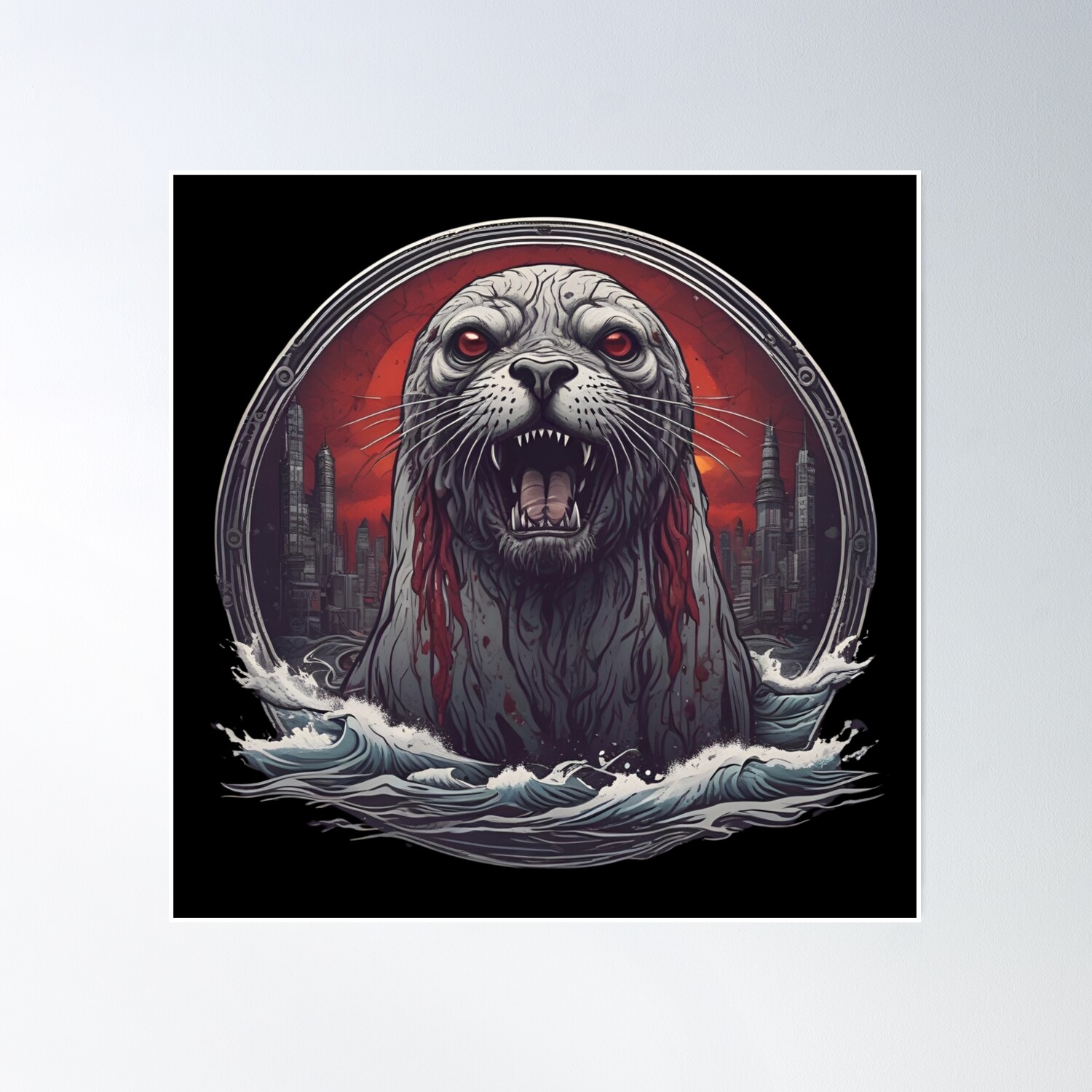 Modroom Dark Seal Poster Wall Art, Modern Wall Decor, 30x30 UNFRAMED ...