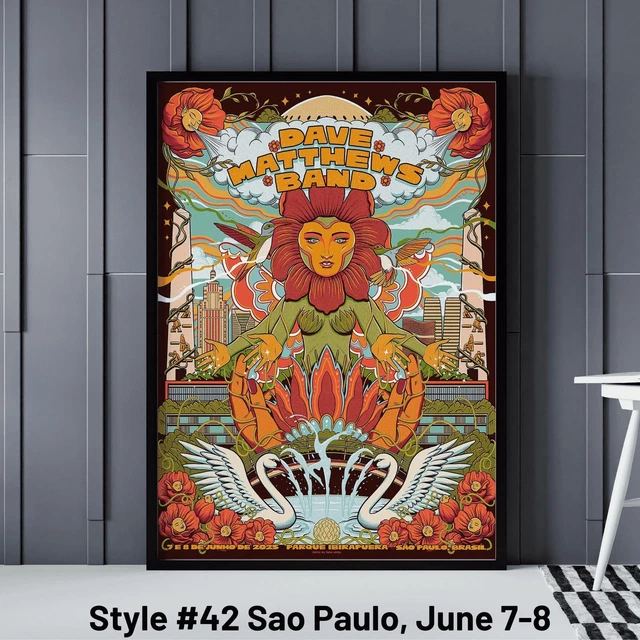 Modroom Dave Matthews Band Poster Columbia, Blossom & Virginia Gig Wall ...