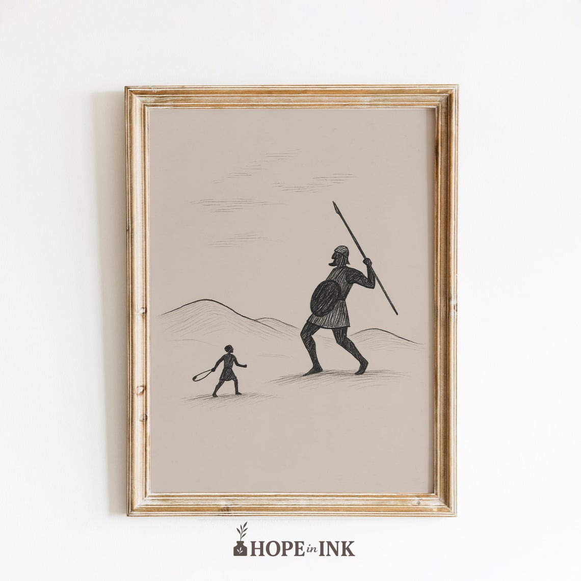 Modroom David And Goliath Poster - Minimalist Christian Poster, Bible ...