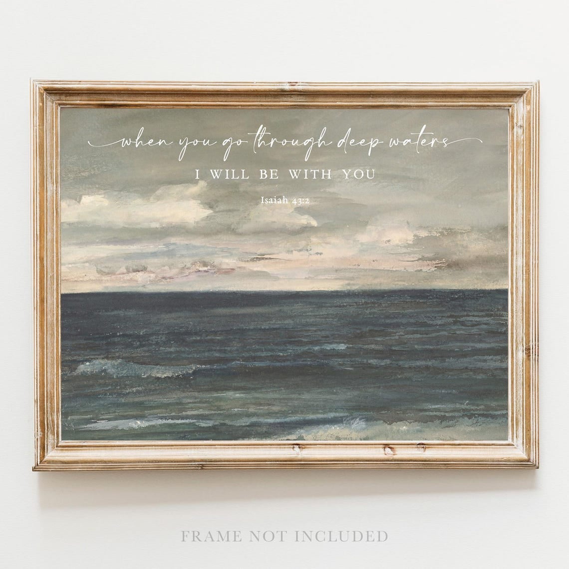 Modroom Deep Waters Scripture Wall Art, Bible Verse, Christian Artwork ...