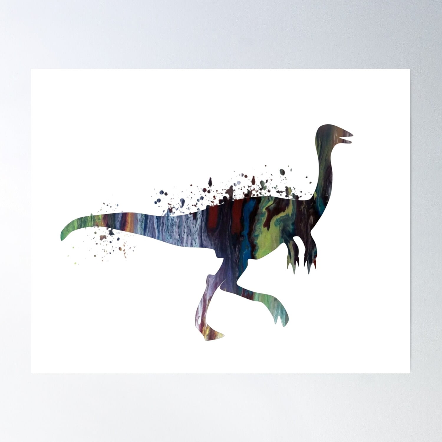 Modroom Dinosaur - Gallimimus Poster Wall Art, Modern Wall Decor, 12x18 ...