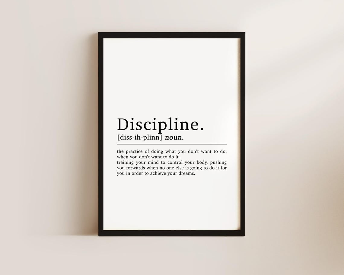 Modroom Discipline Definition Motivational Wall Art Poster ...
