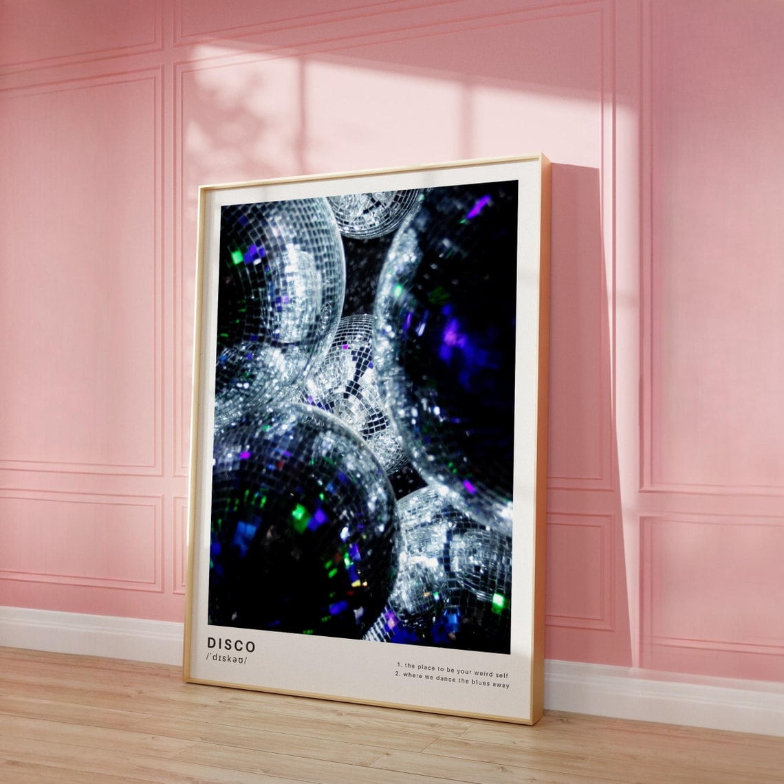 Modroom Disco Ball Print Sparkling Mirrorball Wall Art Trendy Disco ...