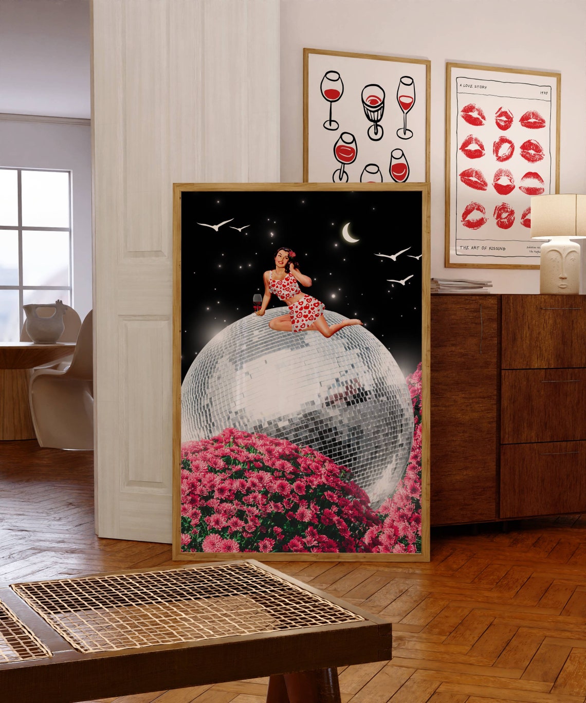 Modroom Disco Ball Wall Art, Mirrorball Print, Disco Print, Disco ...