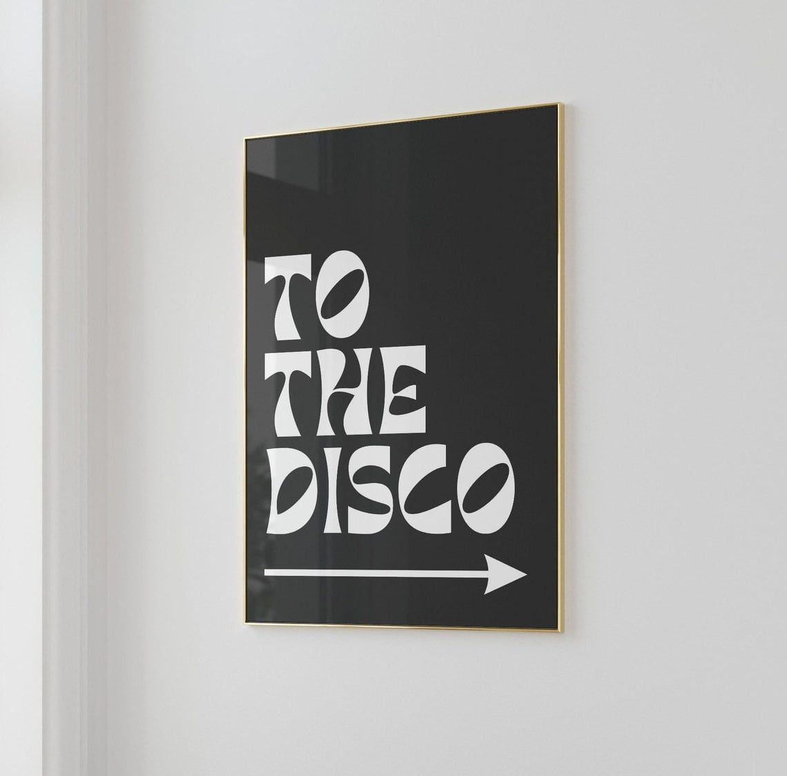 Modroom Disco Ball Wall Art Typography Poster Mirror Ball Art Groovy ...