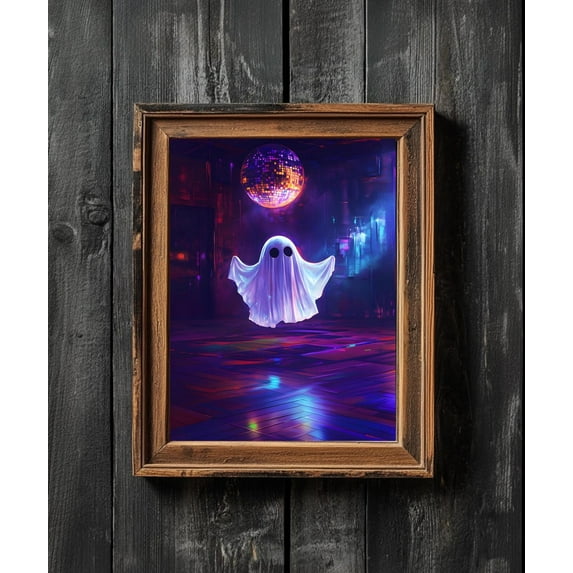 Modroom Disco Ghost Poster, Retro Holiday Wall Art, Gothic Seasonal ...