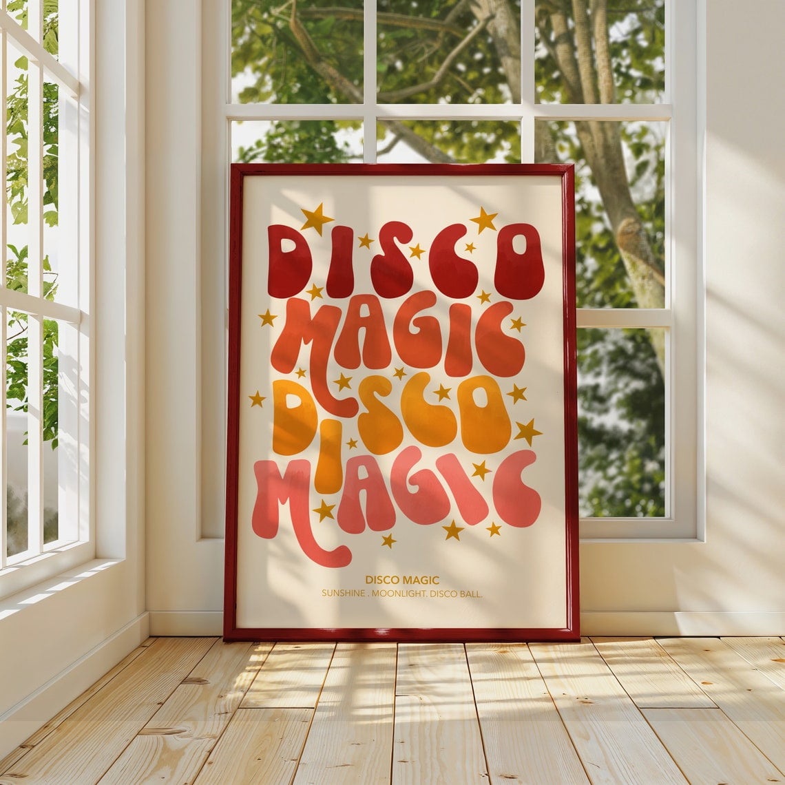 Modroom Disco Poster Colorful Retro Wall Art Music Lyric Groovy Funky ...
