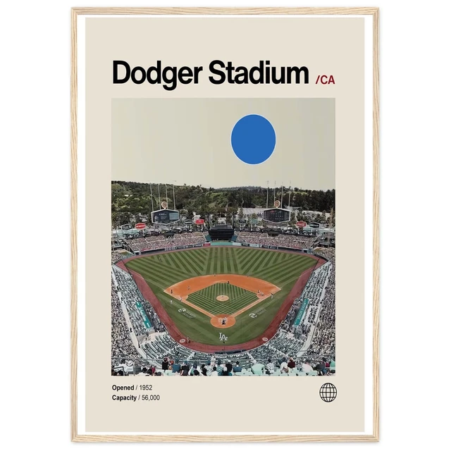Modroom Dodger Stadium Poster Dodgers Poster Minimalist Helvetica Mid ...