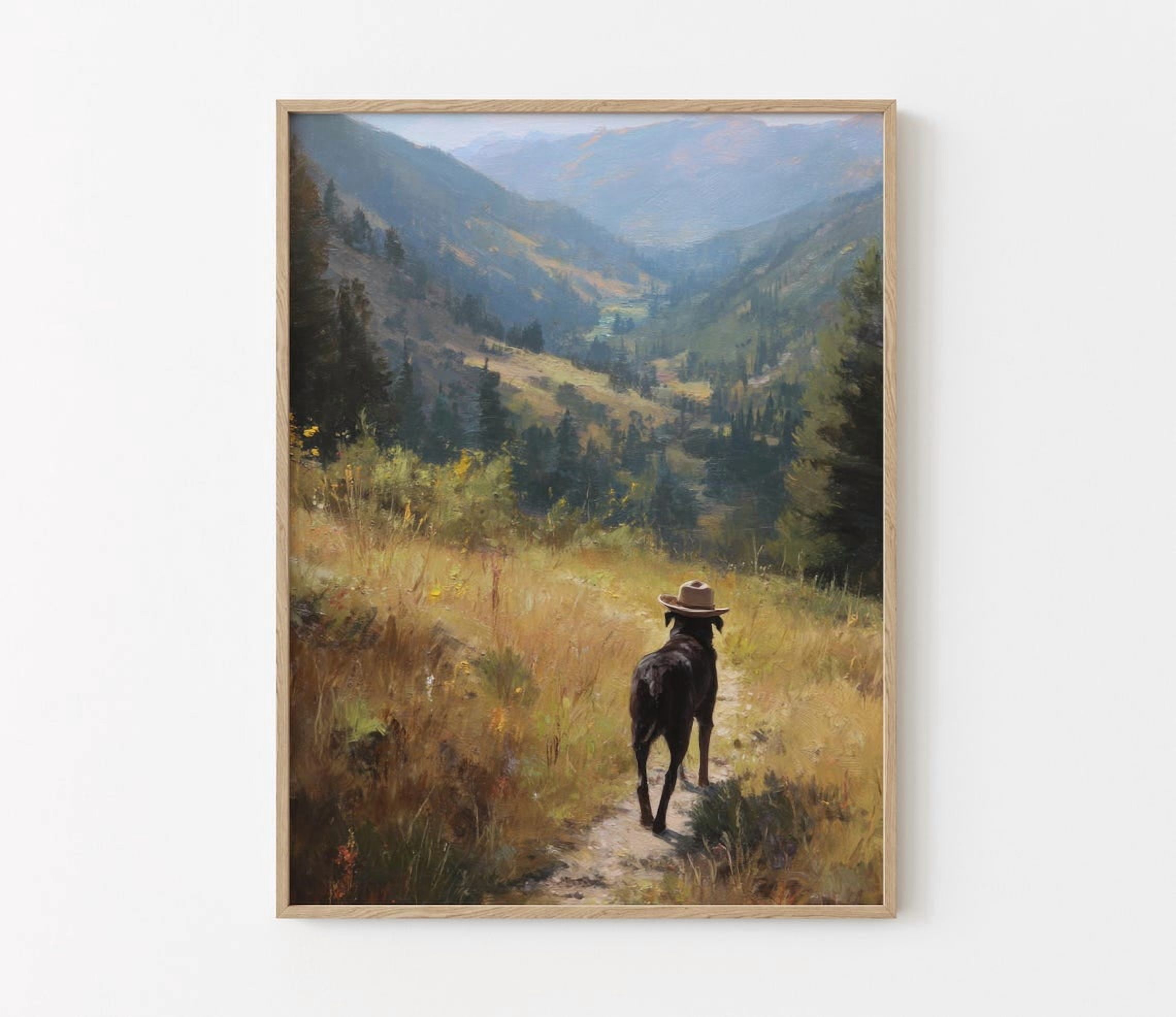 Modroom Dog In Cowboy Hat Print | Vintage Art | Midwestern Wall Art ...