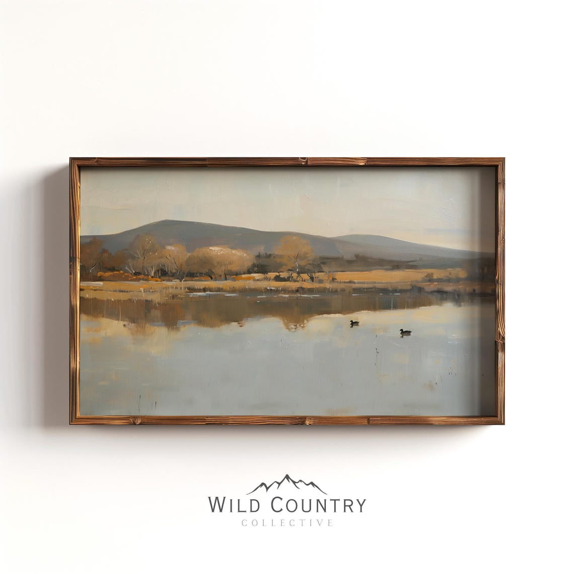 Modroom Duck Pond Poster Print Vintage Mallard Landscape Rustic Cabin ...