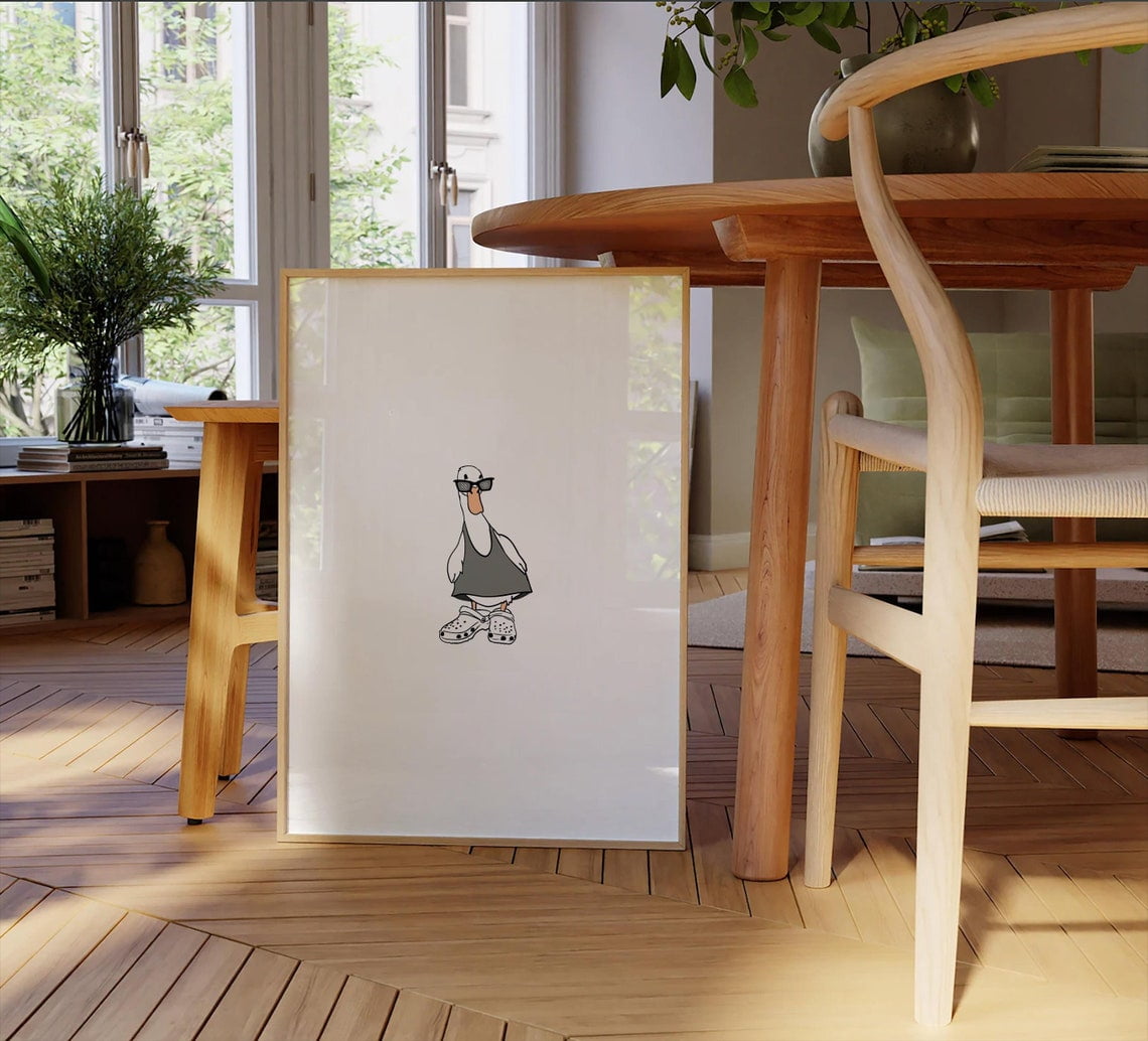 Modroom Duck In Tank And Crocs *It Boy* Art Print White And Pink ...