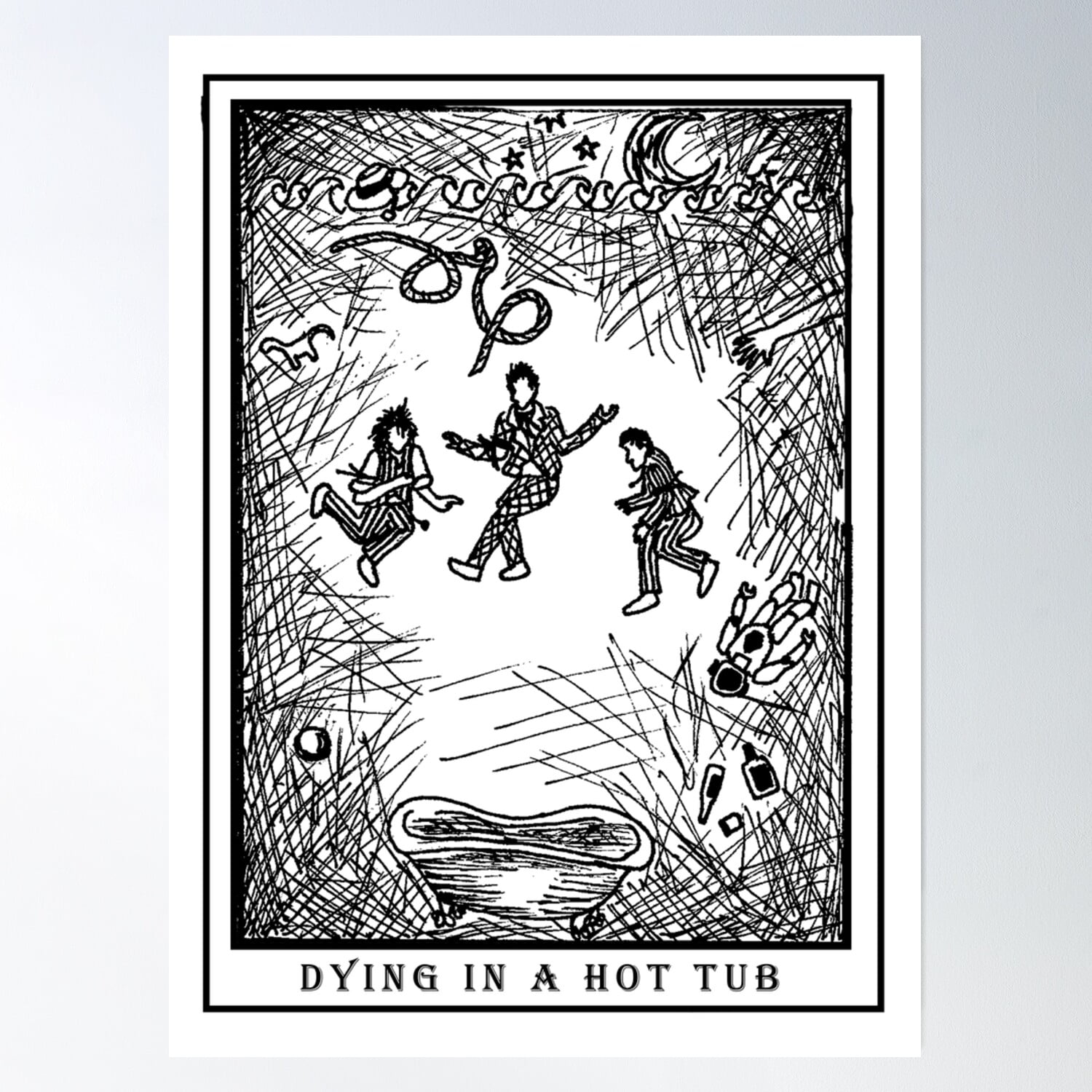Modroom Dying In A Hot Tub Tarot Card Poster Wall Art, Modern Wall ...