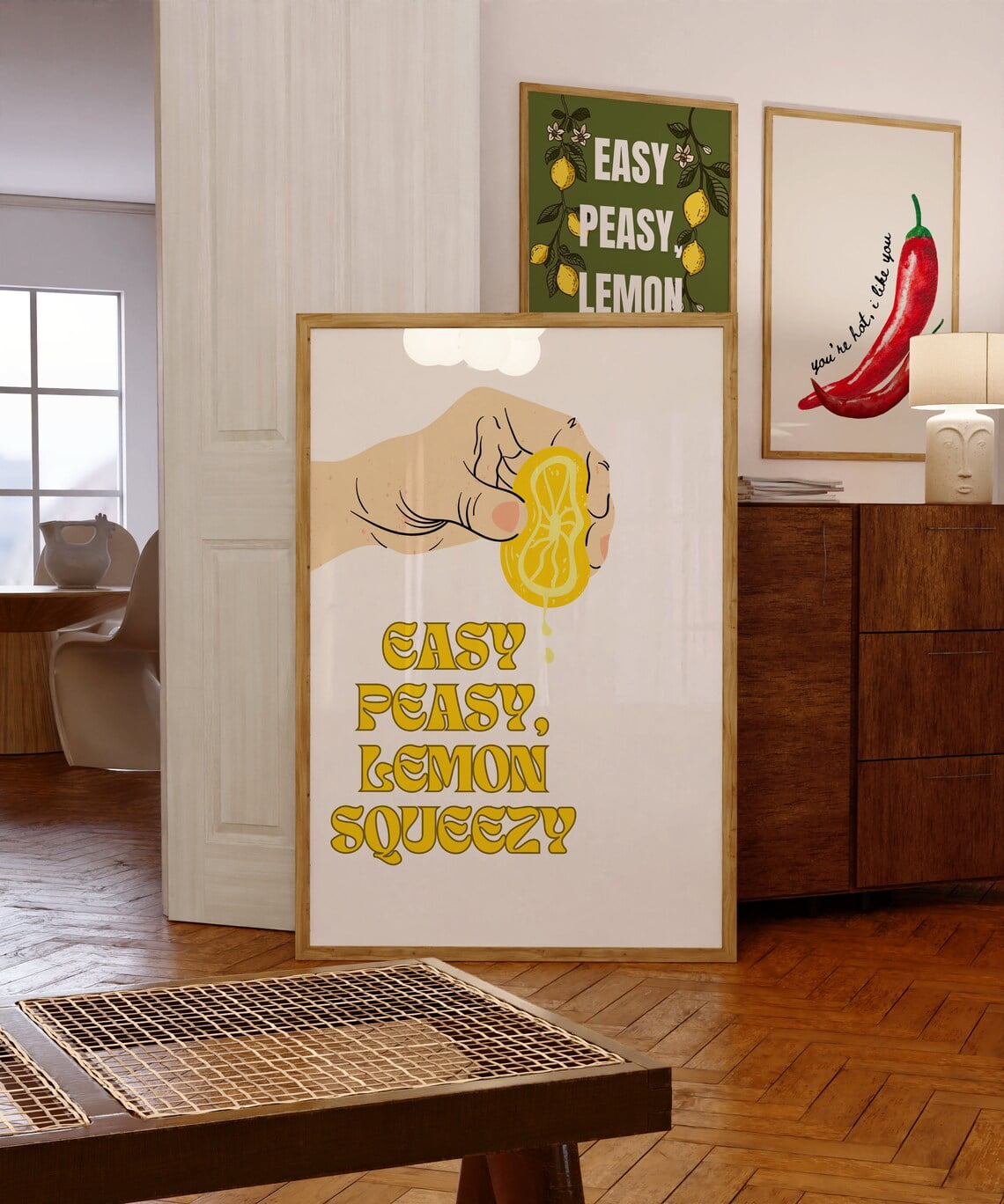 Modroom Easy Peasy Lemon Squeezy Wall Art | Modern Kitchen Wall Art ...