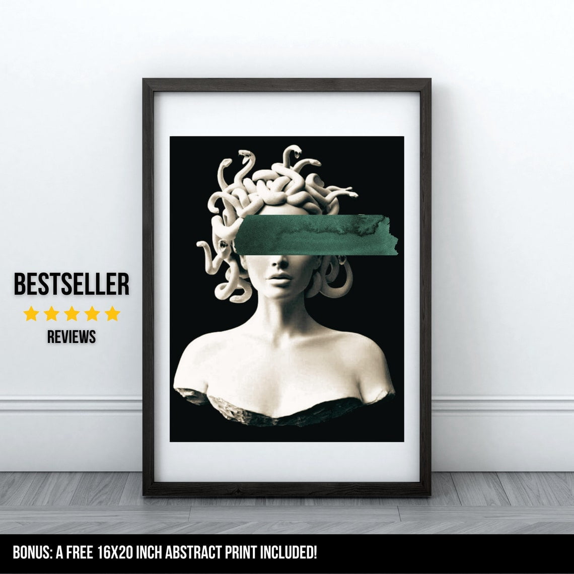 Modroom Emerald Medusa, Medusa Wall Art, Medusa Print, Medusa Decor ...