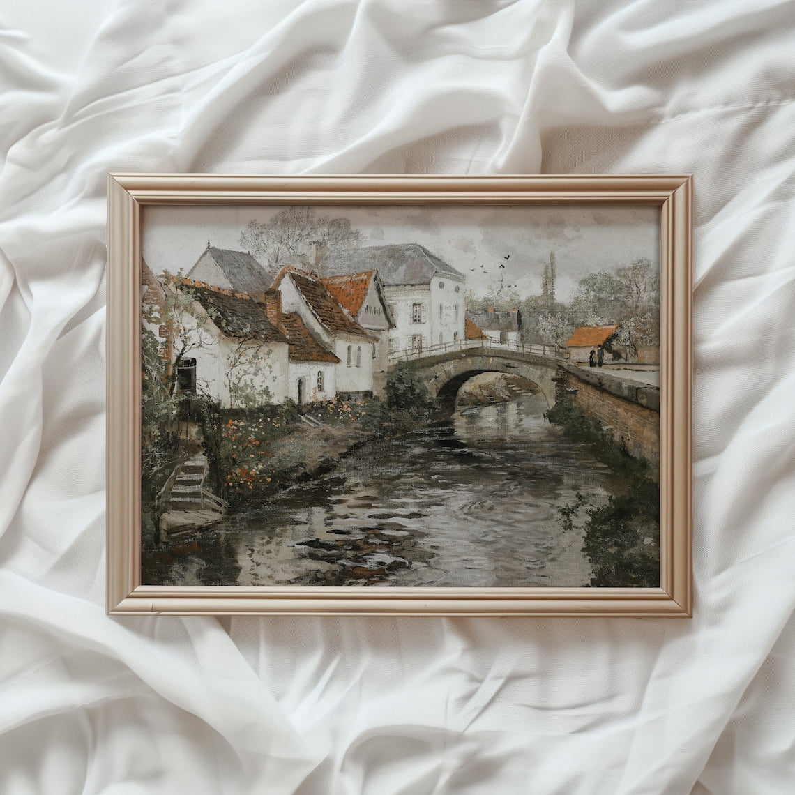 Modroom European Village Print | Vintage Art | Country Art Print ...
