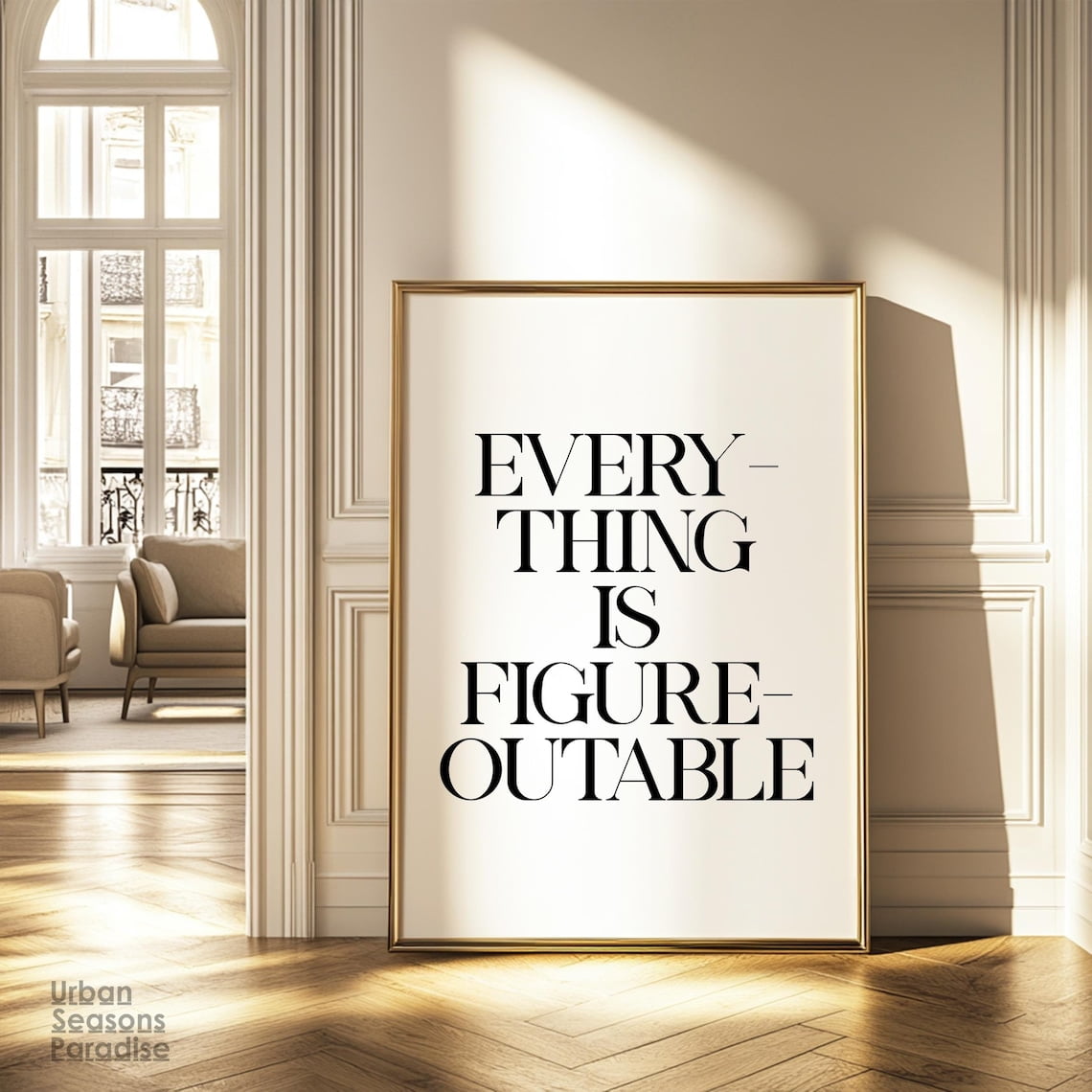 Modroom Everything Is Figureoutable, Inspirational Quote Poster For ...