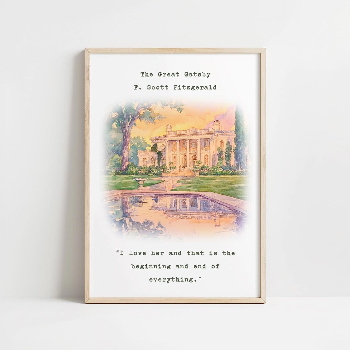 Modroom F Scott Fitzgerald Inspirational Literary Quote Art Print, The ...