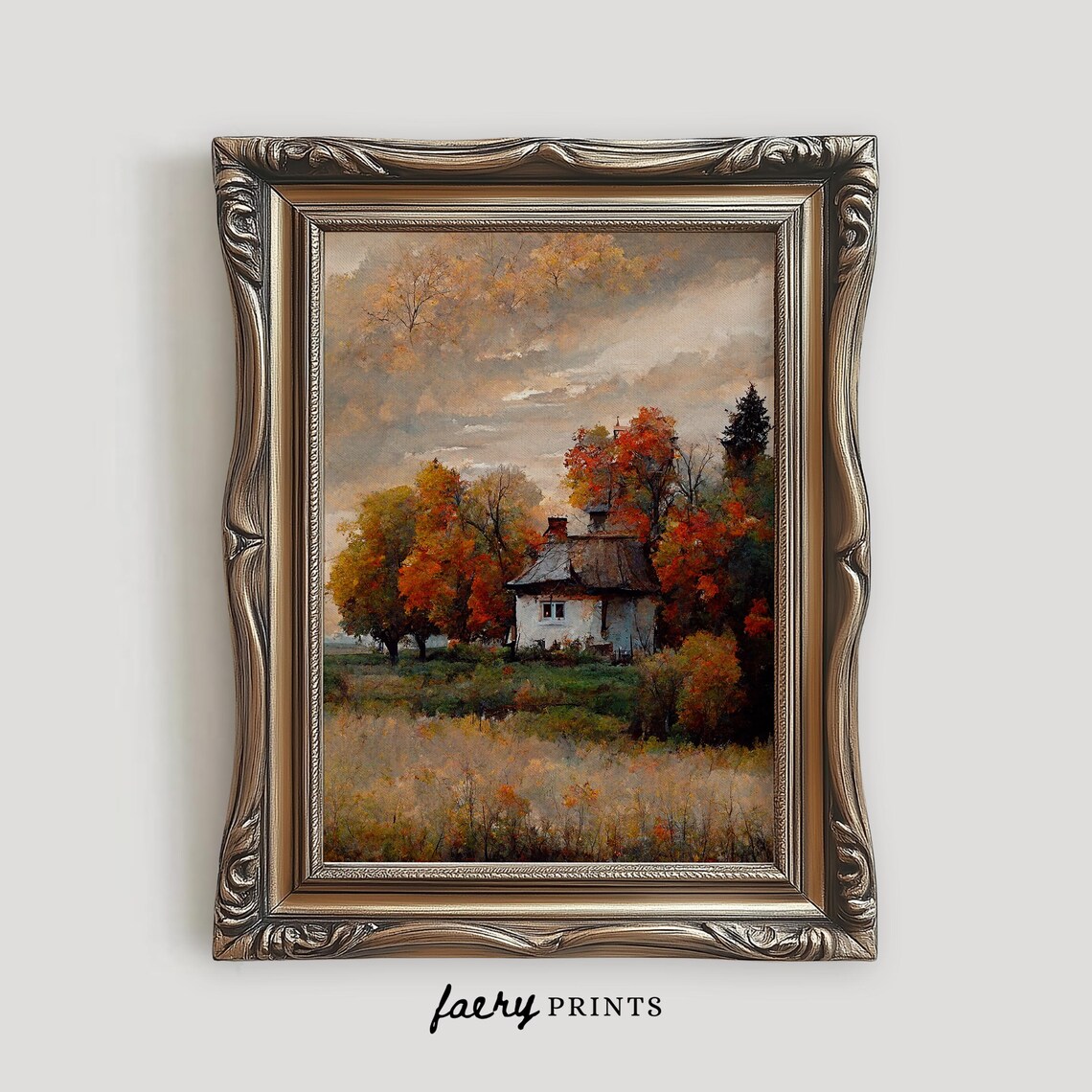 Modroom Fall Farmhouse Landscape Print | Fall Foliage Wall Art | Autumn ...