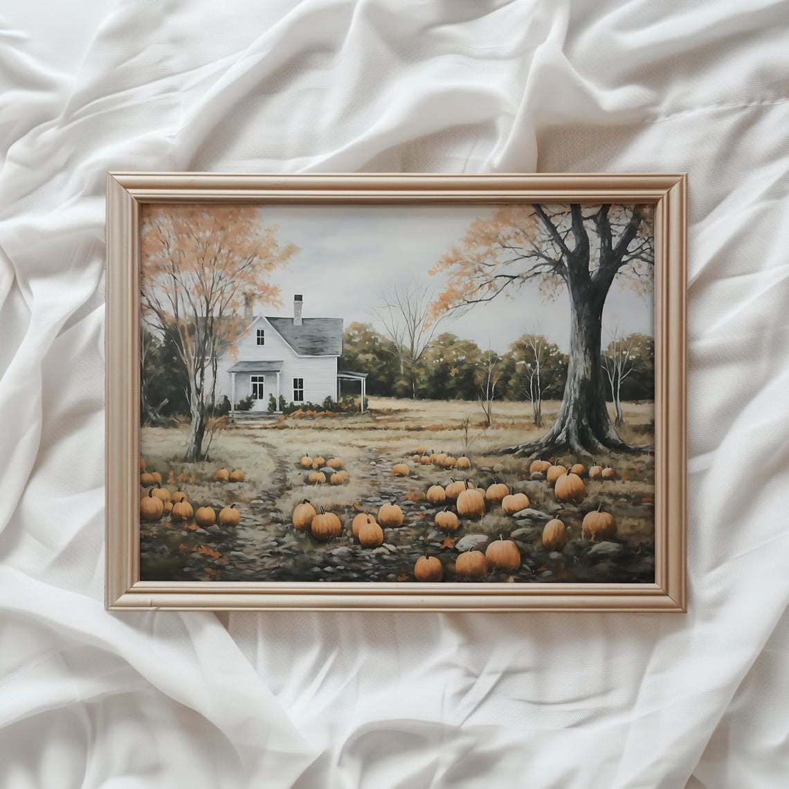 Modroom Fall Farmhouse Print | Autumn Art | Country Pumpkin Print ...