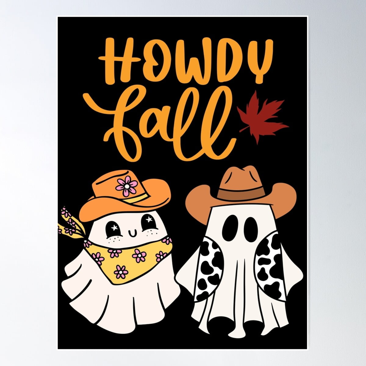 Modroom Fall Yee-Haw! Cowboy Ghosts In Action Poster, Modern Decor ...