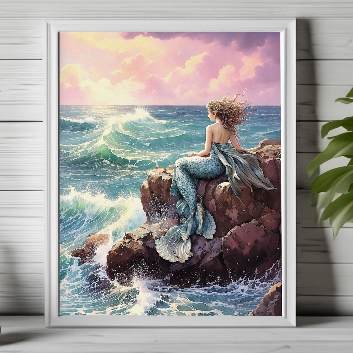 Modroom Fantasy Wall Art, Mermaid Art Print For Apartment, Mermaid ...