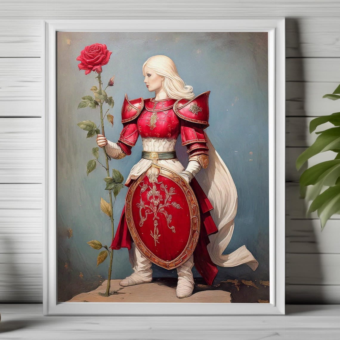 Modroom Female Warrior Art, Fantasy Knight Print, Medieval Aesthetic ...