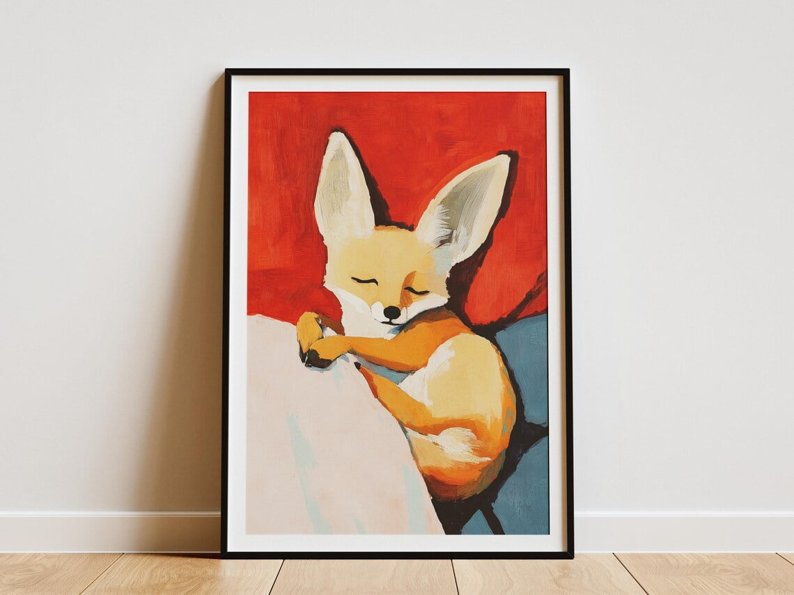 Modroom Fennec Fox Sleeping In Bed Style Cozy Desert Fox Animal ...