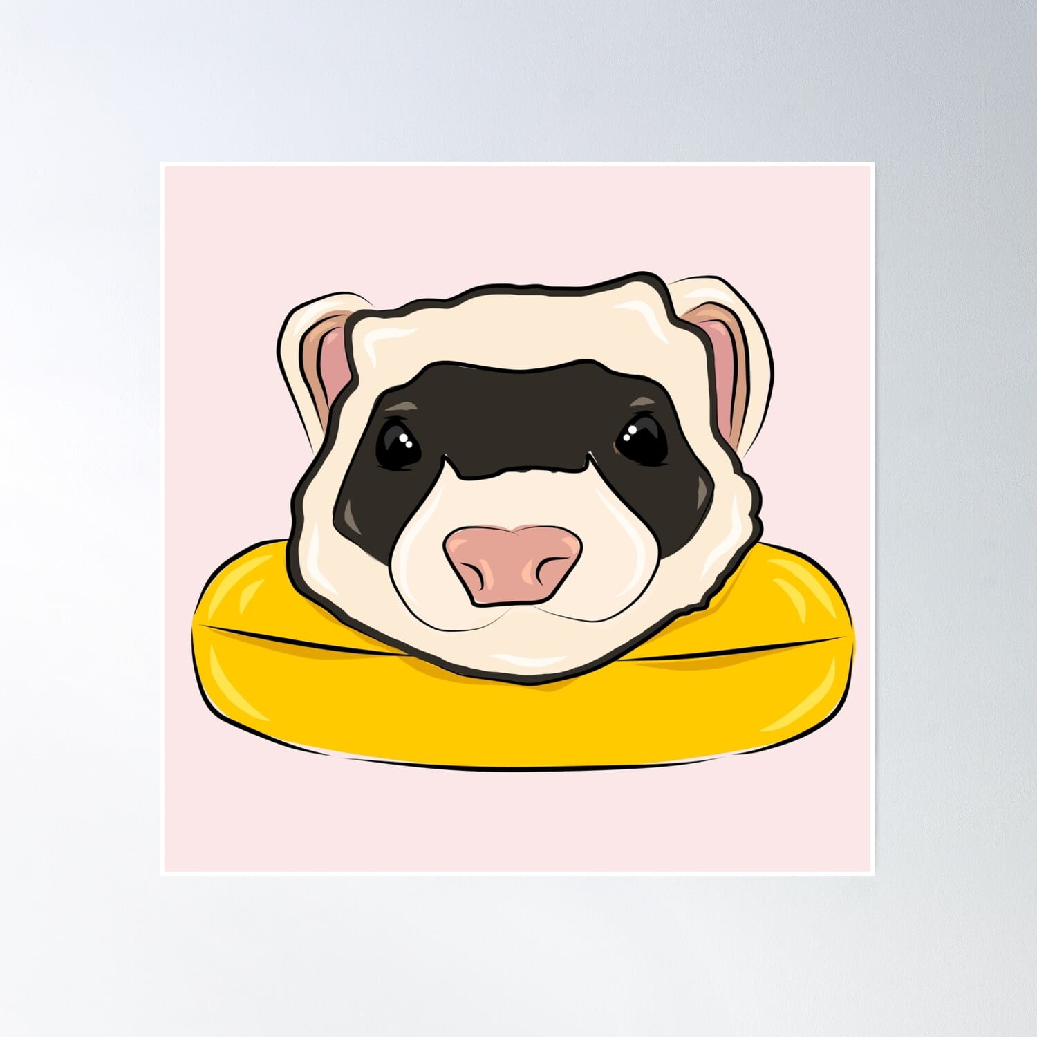 Modroom Ferret Floaty Poster Wall Art, Modern Wall Decor, 24x36 ...