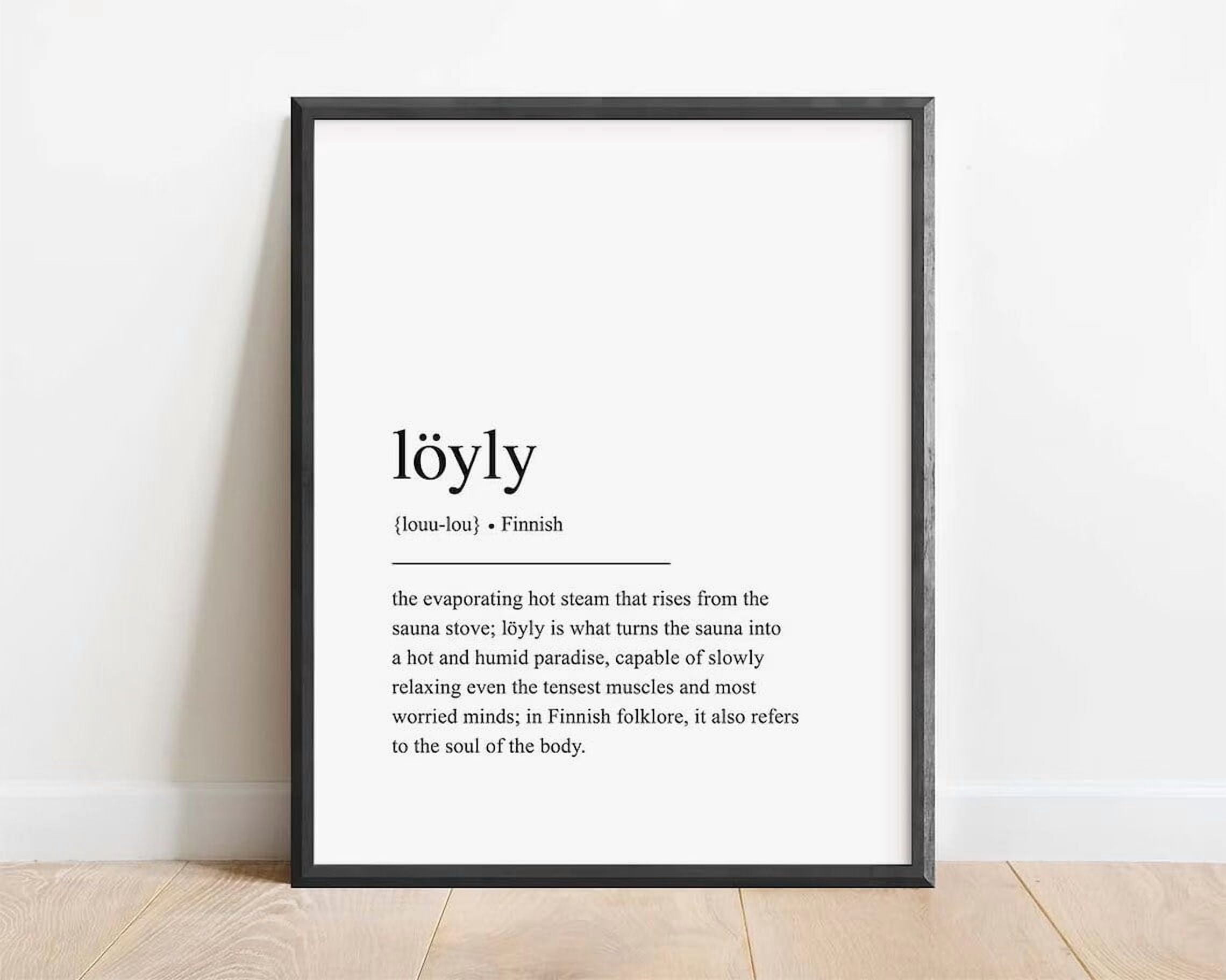 Modroom Finnish Löyly Definition Print, Loyly Definition Print, Nordic ...