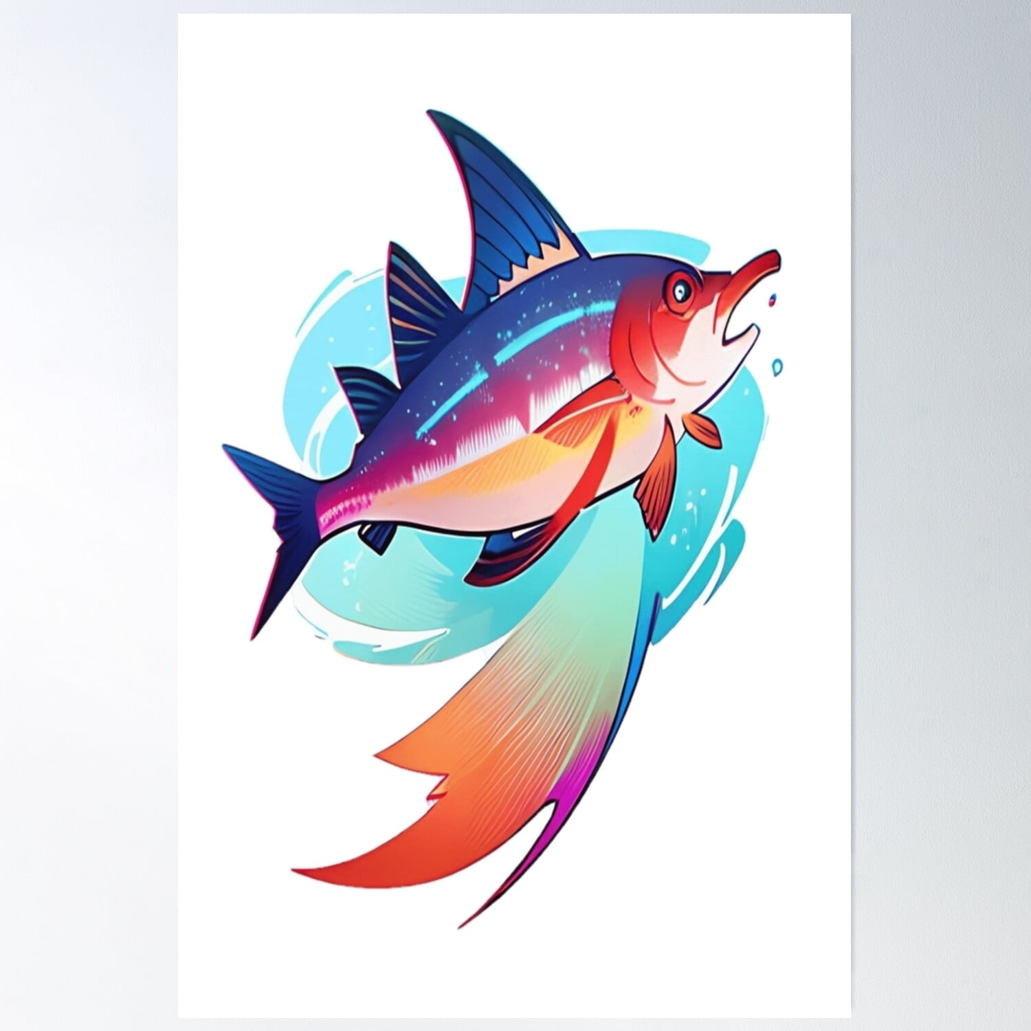 Modroom Firefish Poster Wall Art, Modern Wall Decor, 8x12 UNFRAMED ...