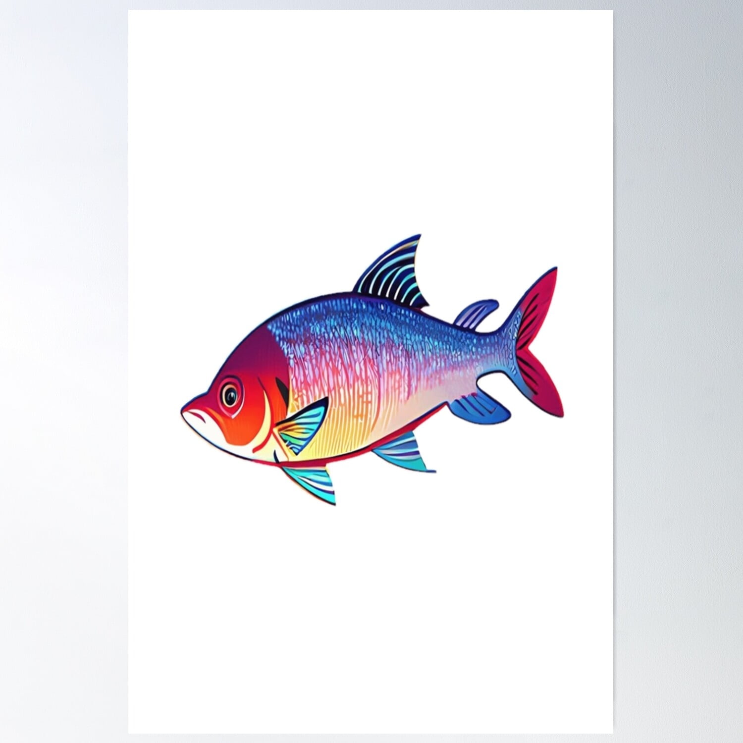 Modroom Firefish Poster Wall Art, Modern Wall Decor, 8x12 UNFRAMED ...