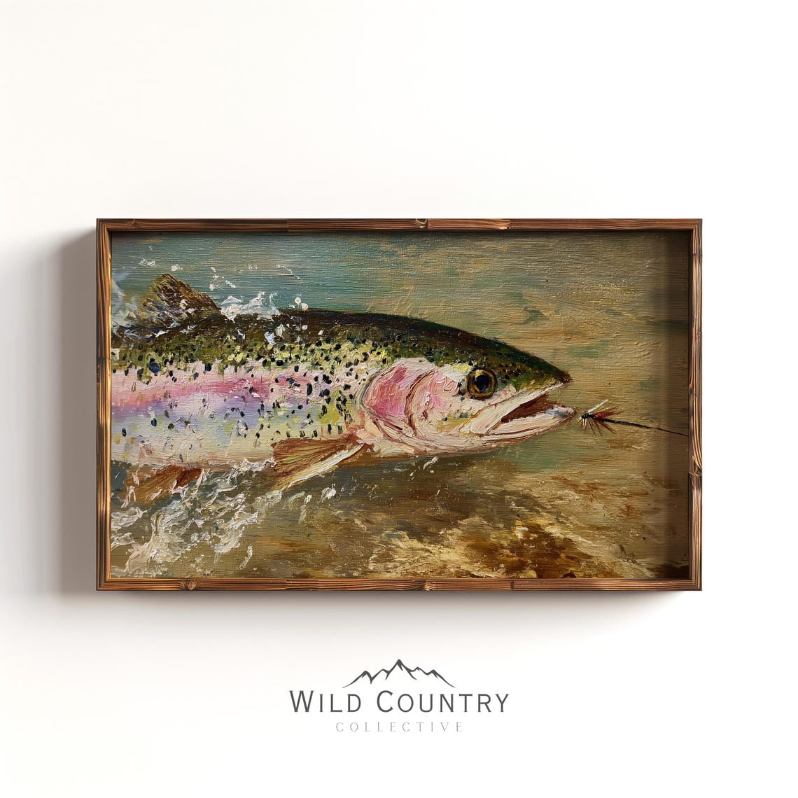 Modroom Fishing Poster Print Vintage Trout Landscape Rustic Cabin Wall ...
