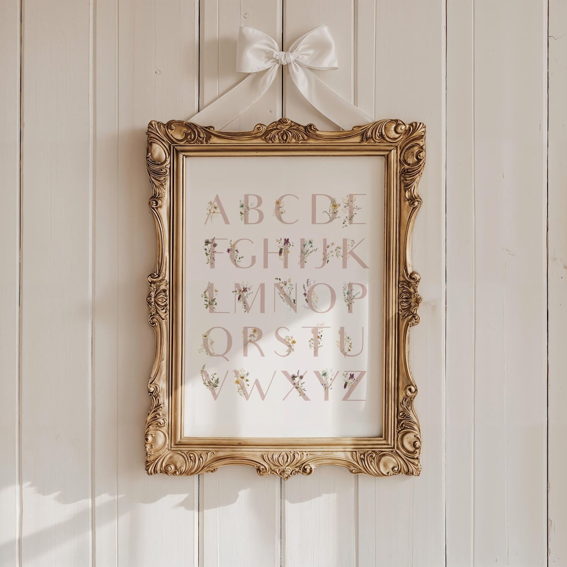 Modroom Floral Alphabet Poster Wildflower ABC Wall Art Poster for Baby ...